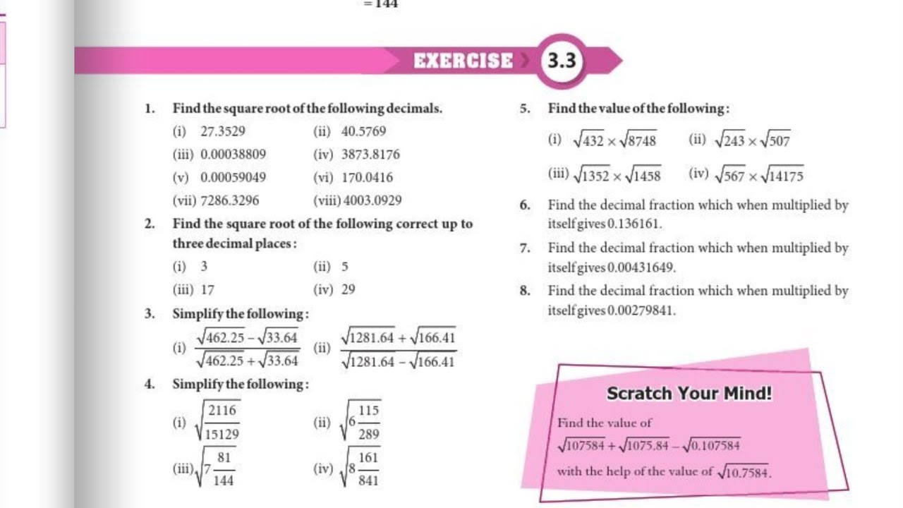 Class 8th exercise 3.3 cbse mathematics - YouTube