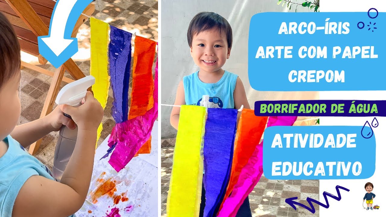 🧩ATIVIDADE EDUCATIVA | ARCO-ÍRIS ARTE COM PAPEL CREPOM - YouTube