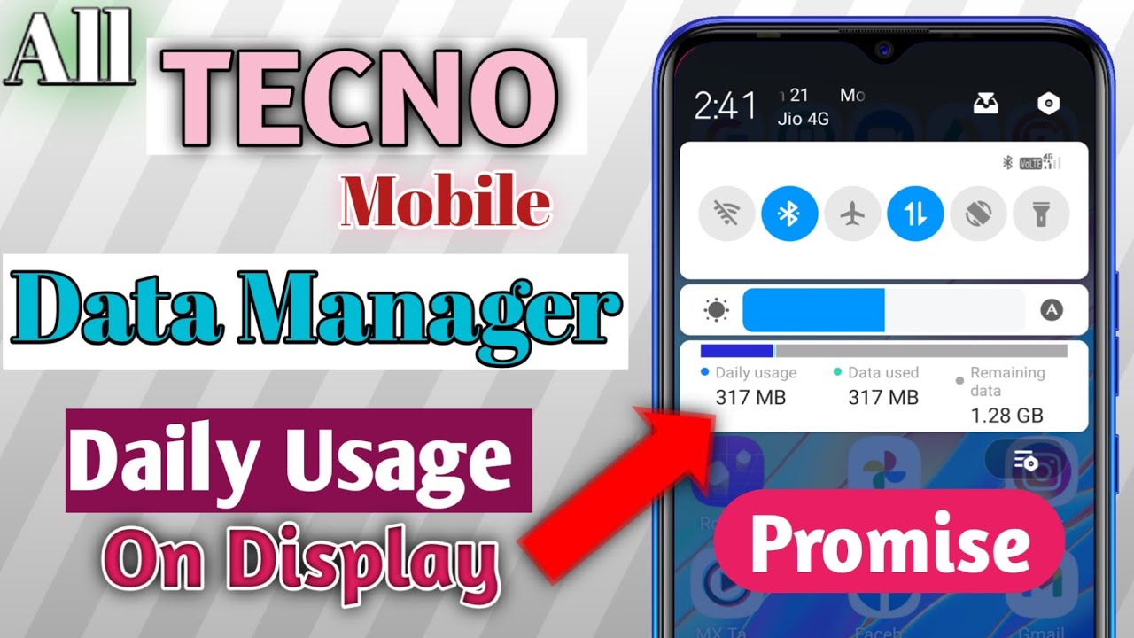 Tecno Phone Data Manager Today Data Usage Notification Bar In Tecno Phone Youtube