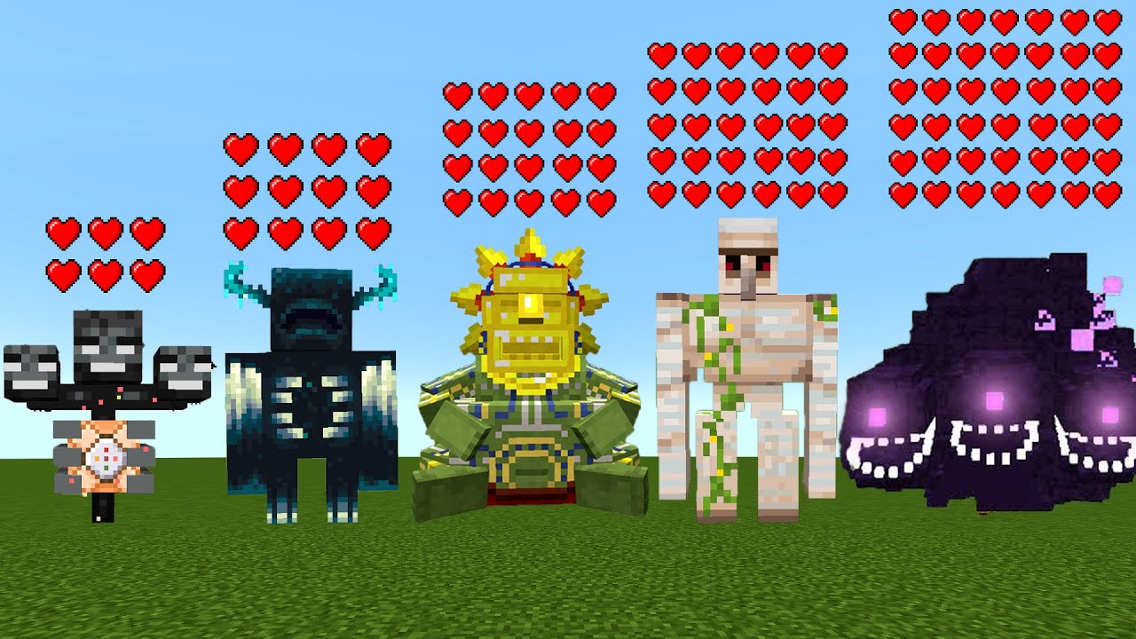 Minecraft BOSSES Health Comparison. Immortal Minecraft bosses? (2023 ...