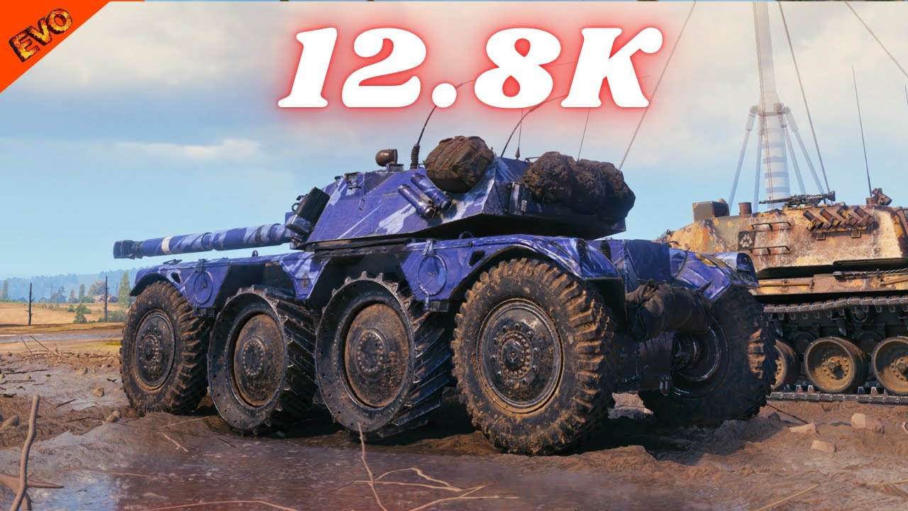 Panhard EBR 105 12.8K Spot + Damage 7 Kills WoT Gameplay - YouTube