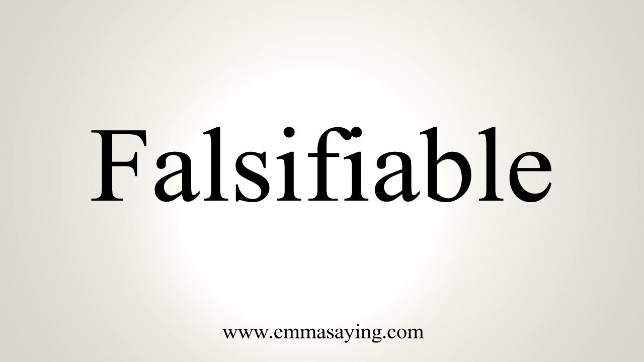 How To Pronounce Falsifiable - YouTube