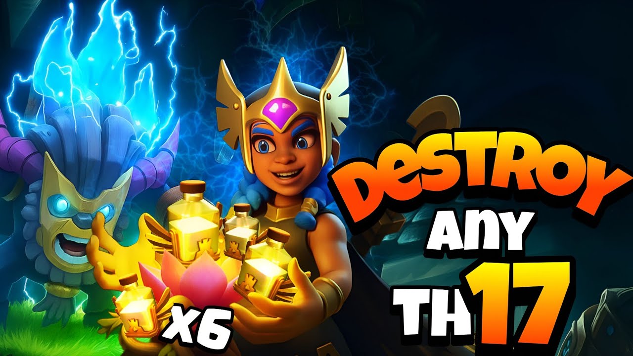 TH17 Super Yeti Attack With 6 Revive Spell !! TH17 Attack Strategy ...