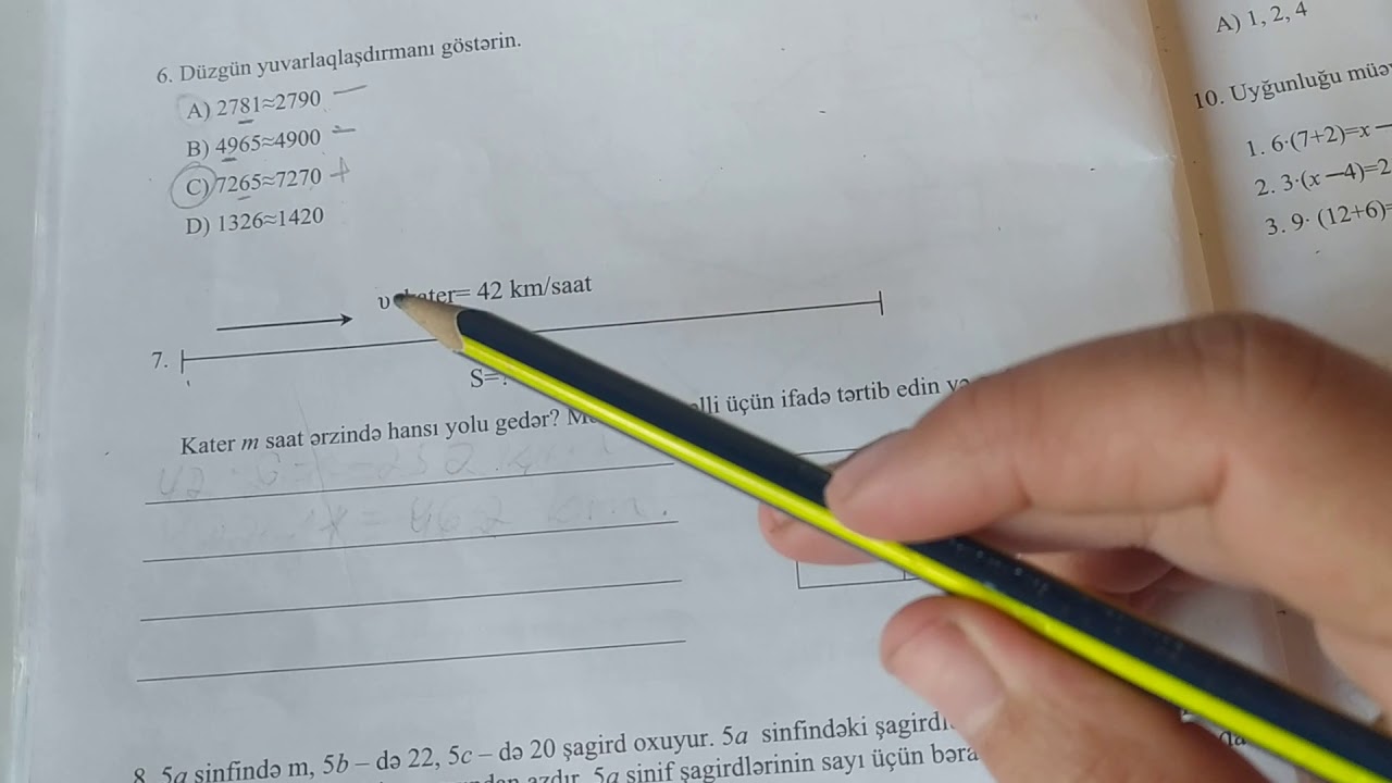 Dim 5 sinif riyaziyyat natural ededler aciq suallar A varianti - YouTube