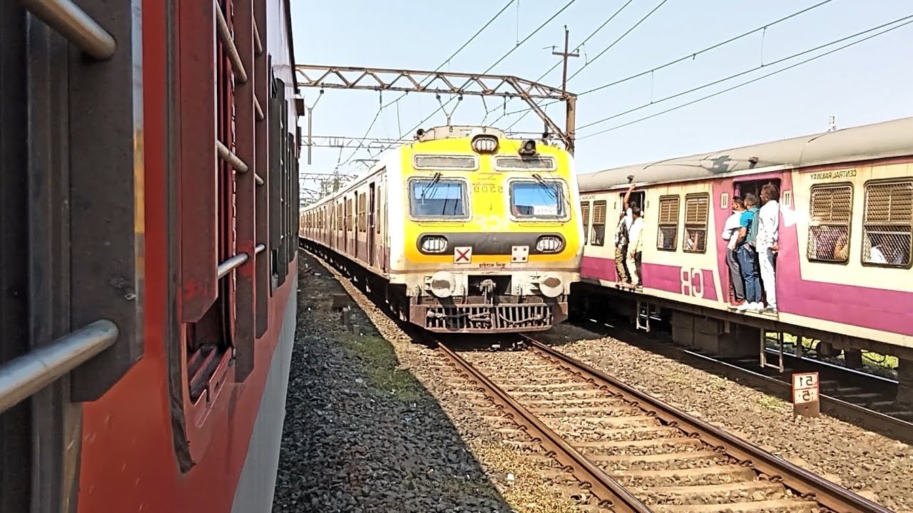 Mumbai EMU Trains speed Crossing various Action with LTT COA Express ...