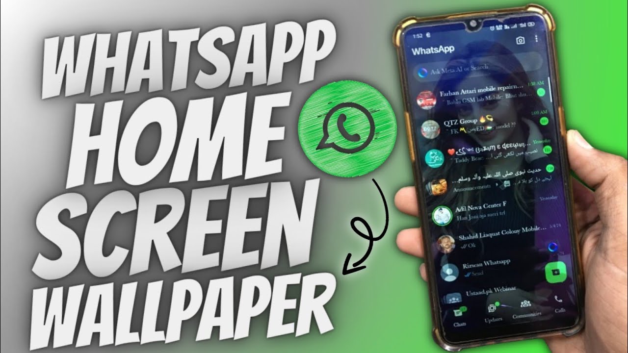 whatsapp ke home screen pe apna photo kaise lagaye | change whatsapp ...