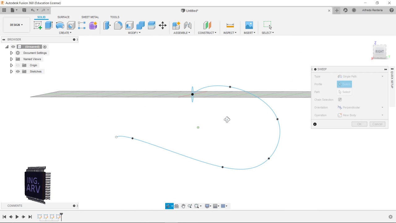 Herramienta Sweep - Fusion 360 - YouTube