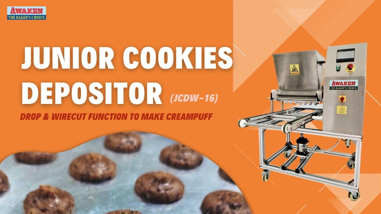 Junior Cookies Depositor (JCDW-16) with drop & wirecut function - YouTube