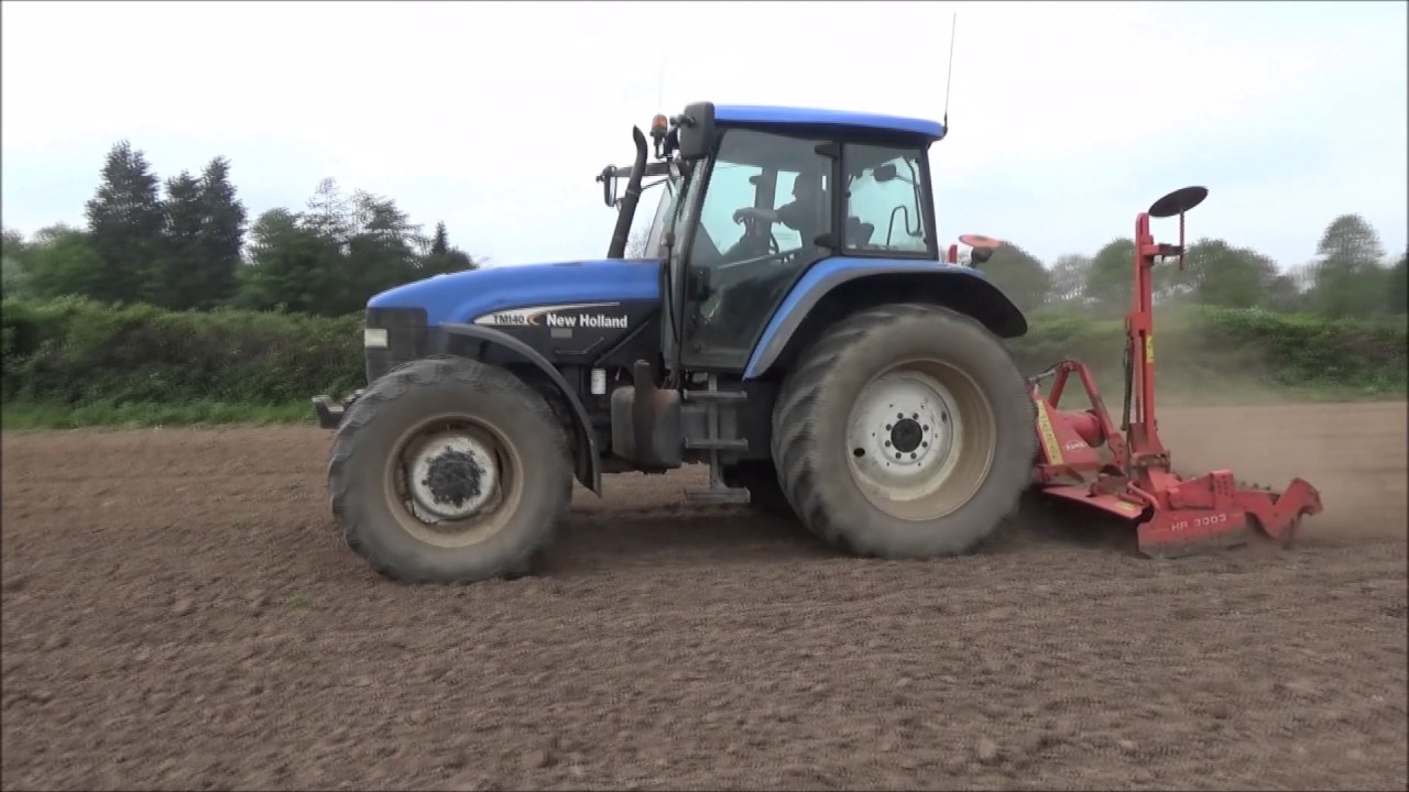 Power harrowing the Maize field - YouTube