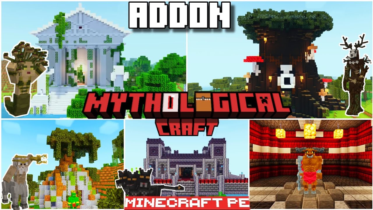 🧝🏽‍♀️MYTHOLOGICAL CRAFT ADDON for BEDROCK | MINECRAFT PE +1.21 #addons ...