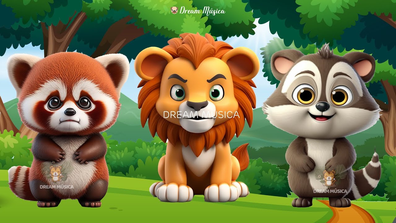 Cute little animals - Red panda, Raccoon, Lion, Skunk, Anteater ...