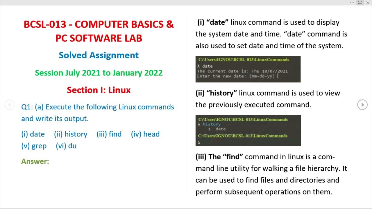 BCSL 013 Solved Assignment 2021-22 - YouTube