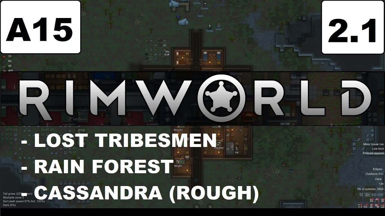 Rimworld [A15] – Lost Tribesmen – Rainforest – Ep 1 - A Log Cabin - YouTube