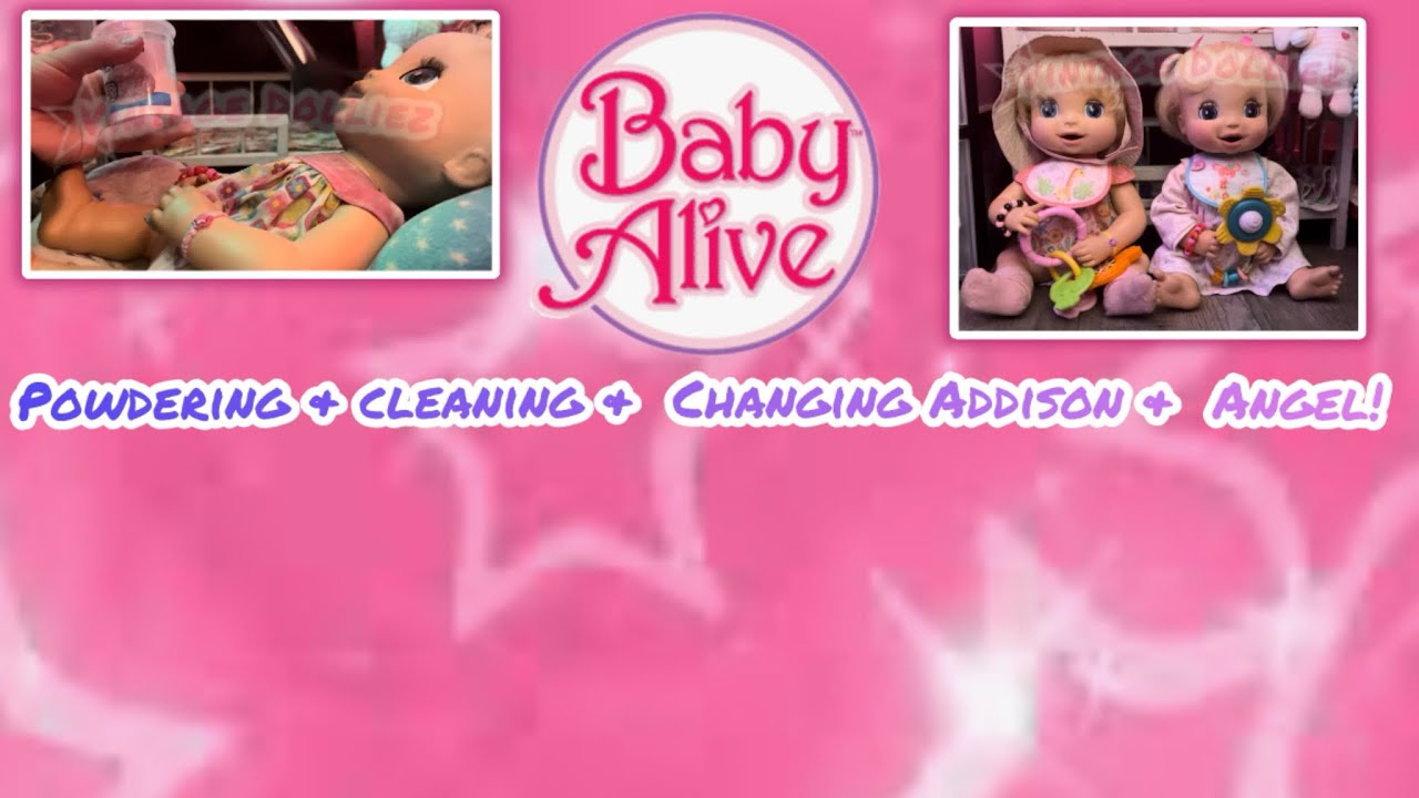 Baby alive 2006 soft face cleaning & powdering changing Addison & Angel ...