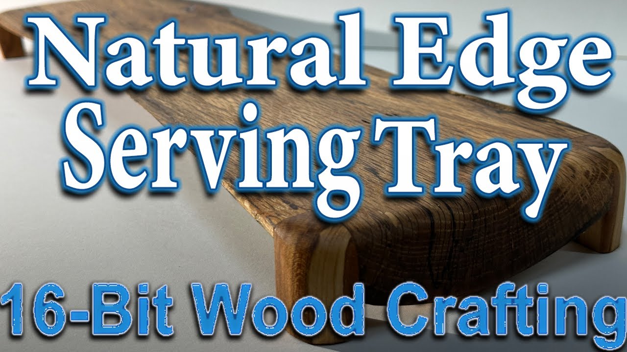 Natural Edge Serving Log Tray Pecan and cherry woods. Close up and ...