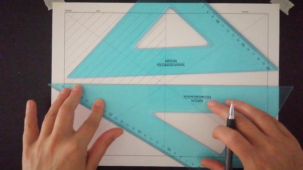 Linee parallele inclinate di 30°- 45°- 60° - YouTube