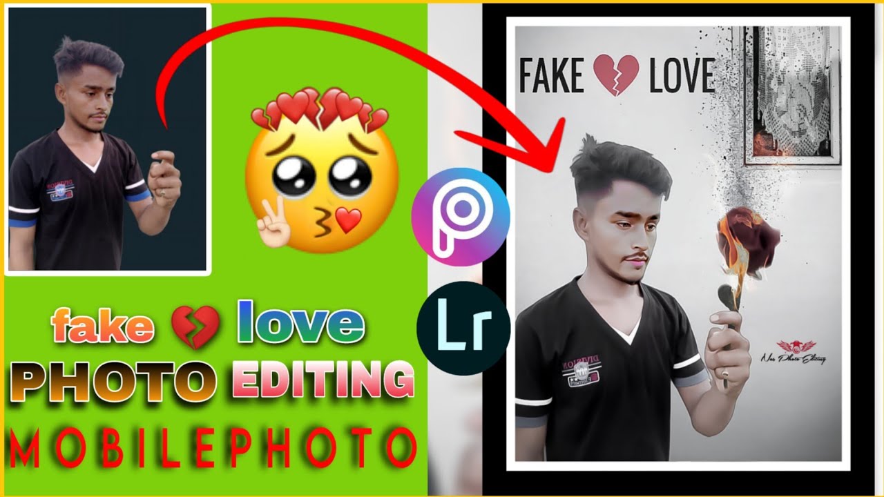 sad fake 💔 love photo Editing tutorial step by step in mobile phone -# ...