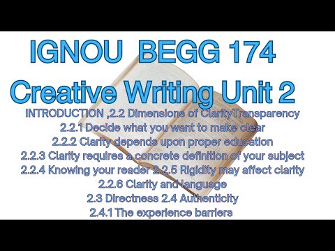 BEGG - 174 CREATIVE WRITING BLOCK - 1 UNIT 2 - YouTube