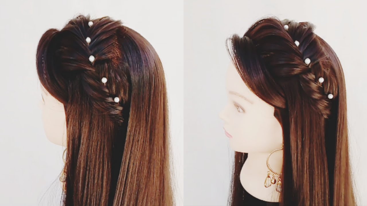 Elegant open hairstyle || simple & easy beautiful open hairstyle ...
