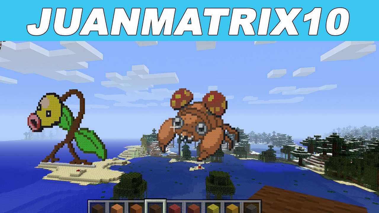 Minecraft Pokemon Paras Pixel Art - YouTube