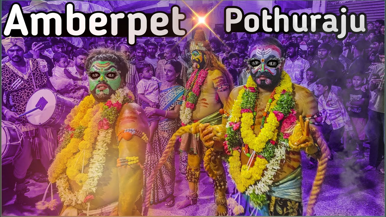 Amberpet Mahankali temple Pothuraju Dance 2024 || Amberpet Mahankali temple Pothuraju ...