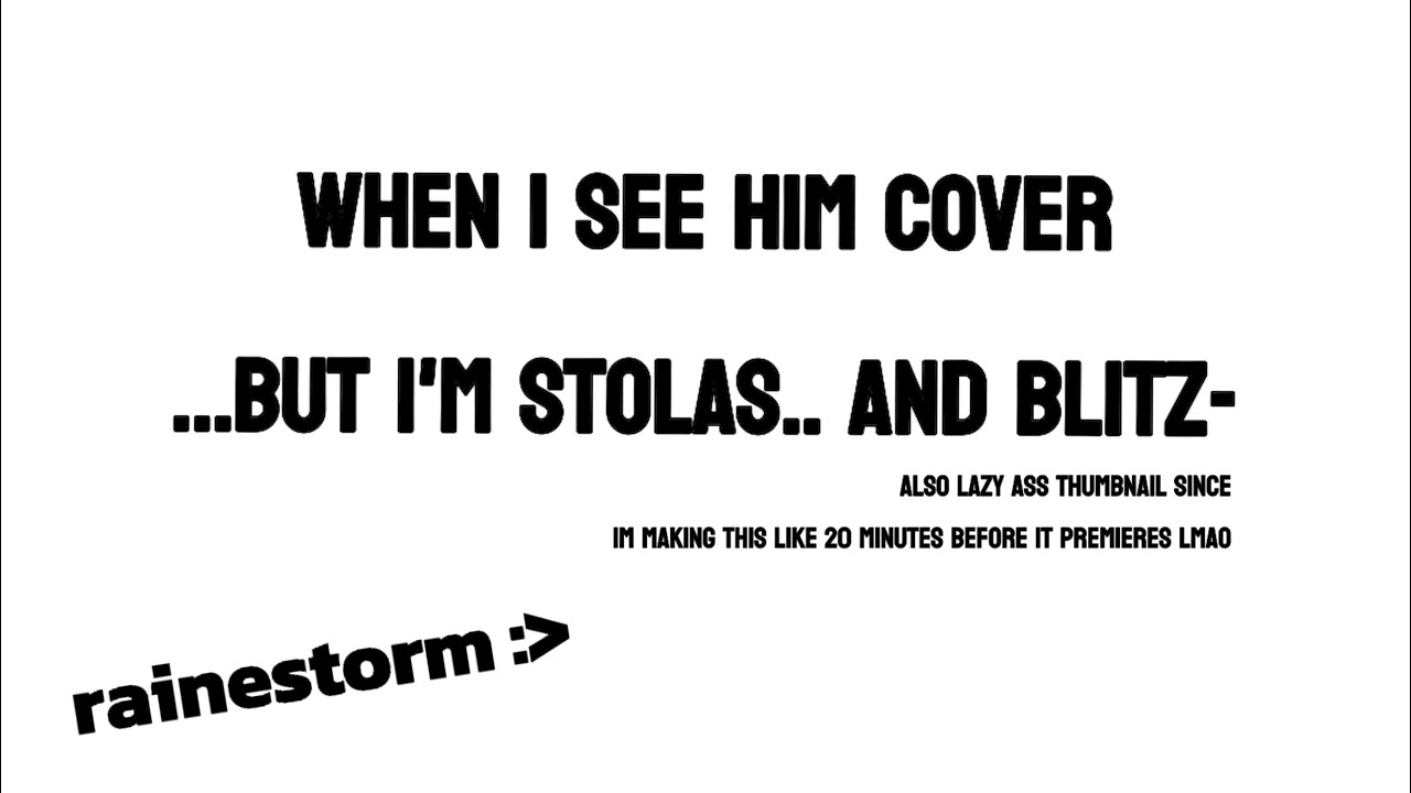 When I See Him... except THIS time it's literally only me singing ...