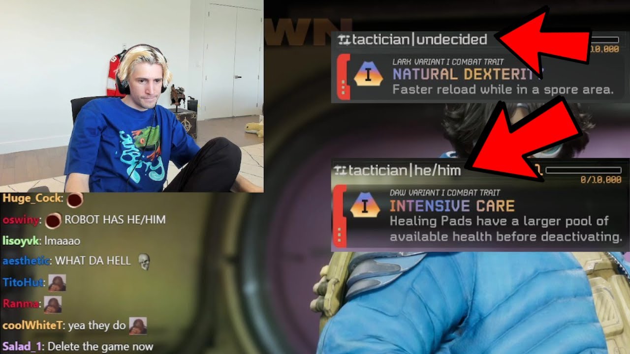 xQc & Omie talk about New Game having "Undecided" as "Pronouns" for ...