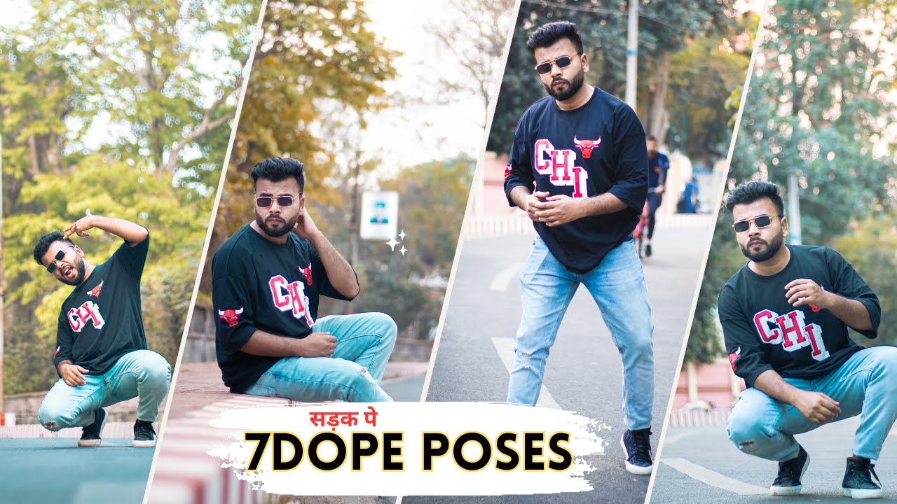 Trending Dope Poses for Boys🔥 | 7 Stylish Poses on Road🔥| Road Pe Pose ...