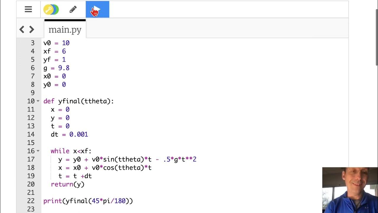 Projectile Motion: Solving for launch angle with brute force python - YouTube