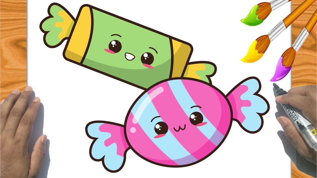 Sweet Artistry: Drawing Two Cute and Colorful Candies🍬🌈 | Step-by-Step ...