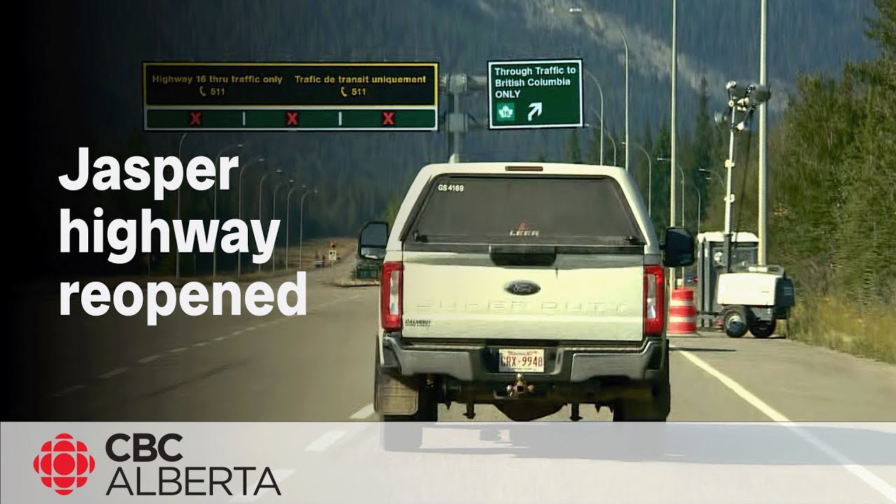 Highway through Jasper reopened to the public - YouTube