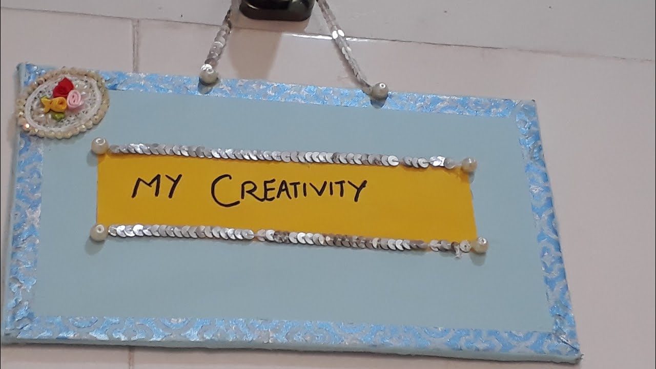 How to make a beautiful wall hanging with hard board# my creativity ...