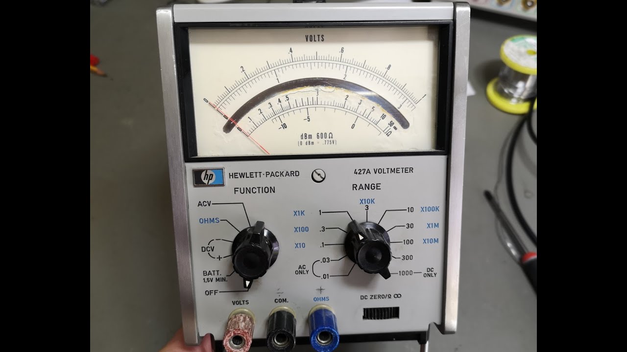HP 427A Voltmeter Ohm ACV test teardown - YouTube