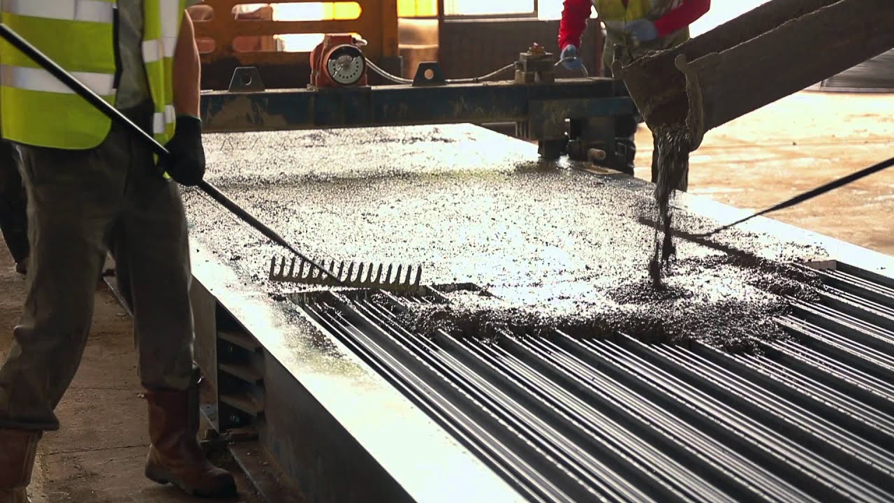 Prestressed T-Beam Production - YouTube