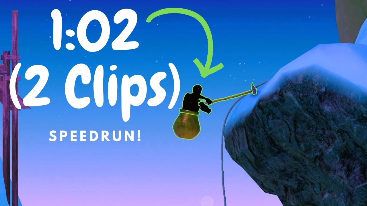 Getting Over It - 2 CLIPS Speed-Run in: 1:02.531 - YouTube