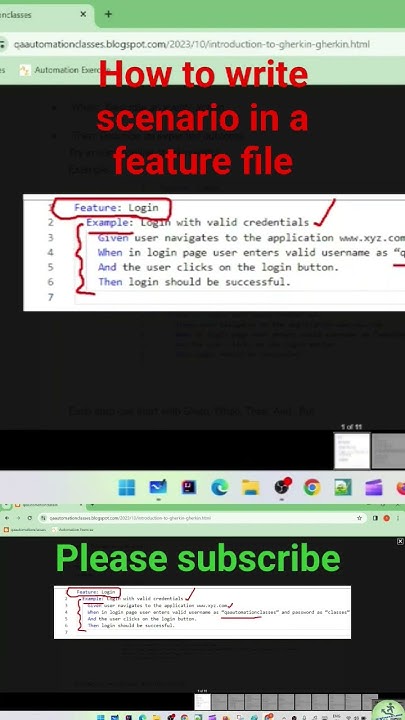How to write scenario in feature file #bdd #cucumber #cucumberbdd #selenium #interview #ytshorts ...