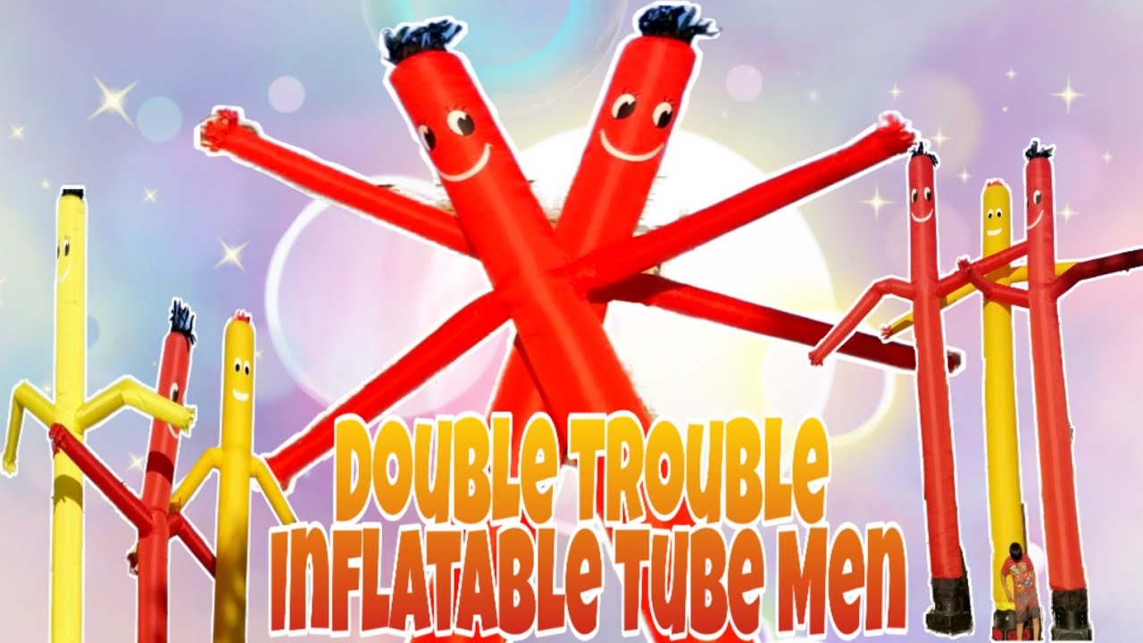 Double Trouble Inflatable Tube Men - YouTube