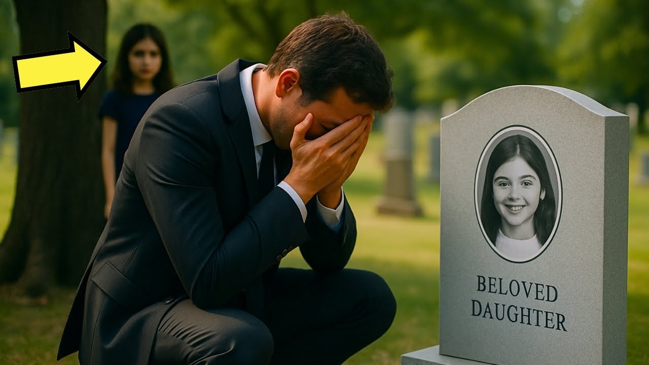 MILLONARIO LLORA EN LA TUMBA DE SU HIJA… SIN NOTAR QUE ELLA OBSERVABA ...