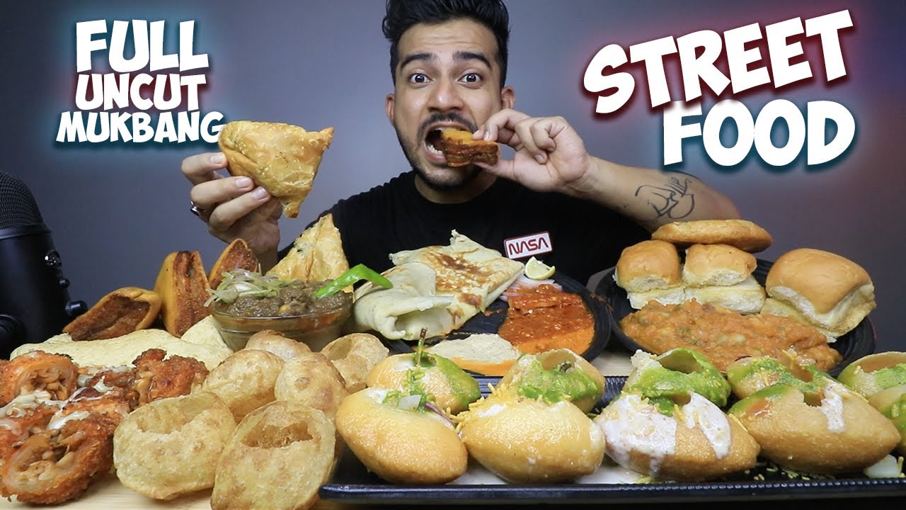 FULL UNCUT MUKBANG ALL TYPES OF INDIAN STREET FOOD - YouTube