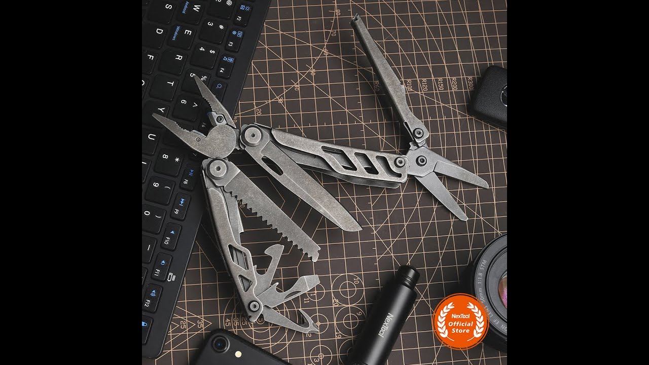 NexTool NE20120 Stonewashed Black Flagship Pro 16 Functions Multi Tool ...
