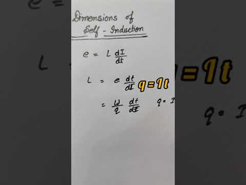 dimensional formula of self-induction #self-induction #formula # ...