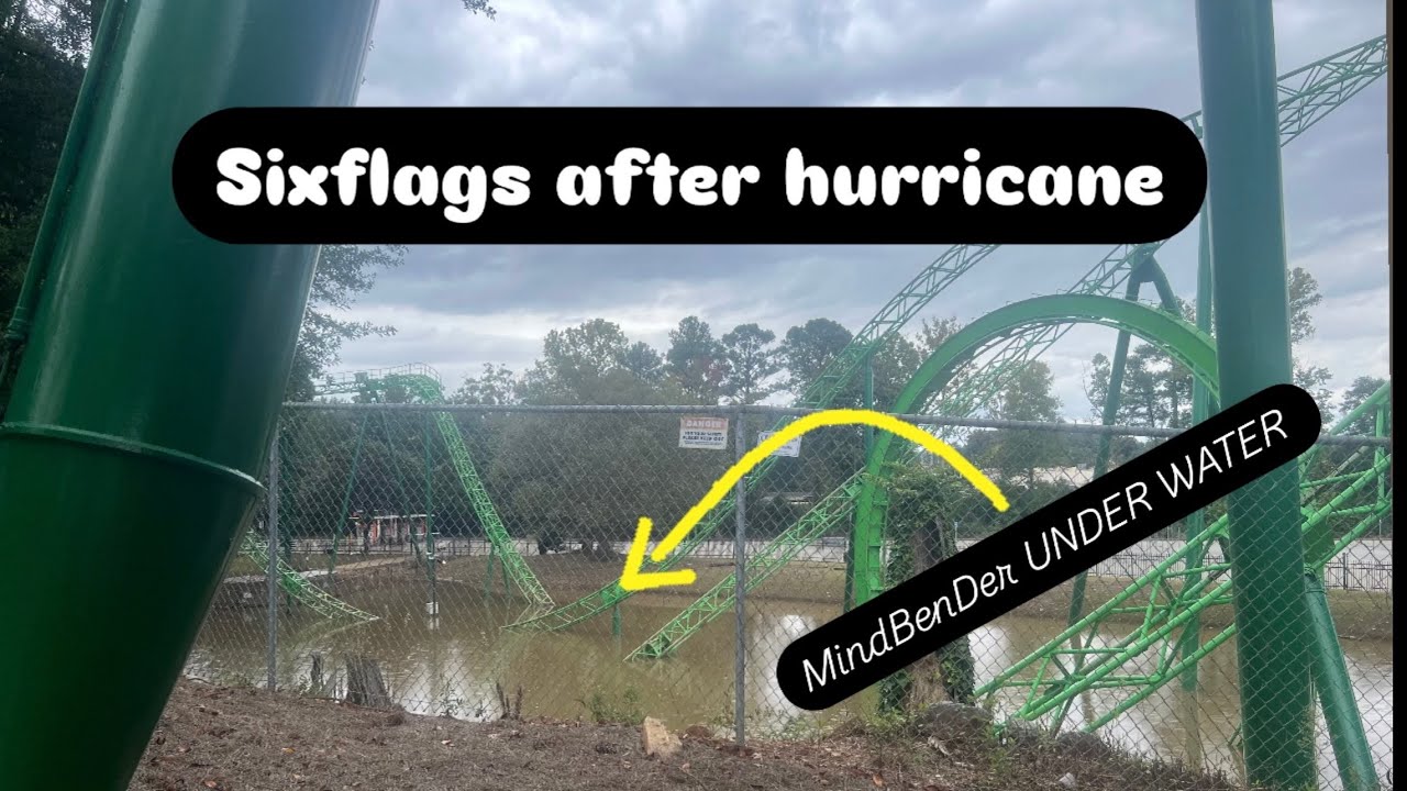 Sixflags over Georgia after hurricane 2024 (RIDES FLOODED) (Batman ...