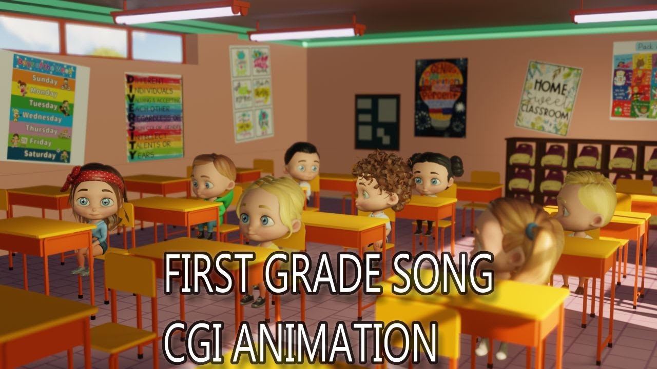 First Grade Song || Kid Rhyme || EMD studio Copyright || Kid 3D CGI ...