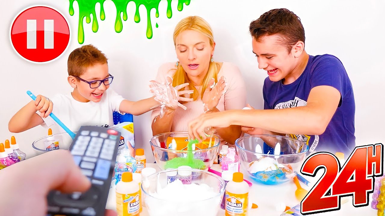 24H PAUSE SLIME CHALLENGE - YouTube