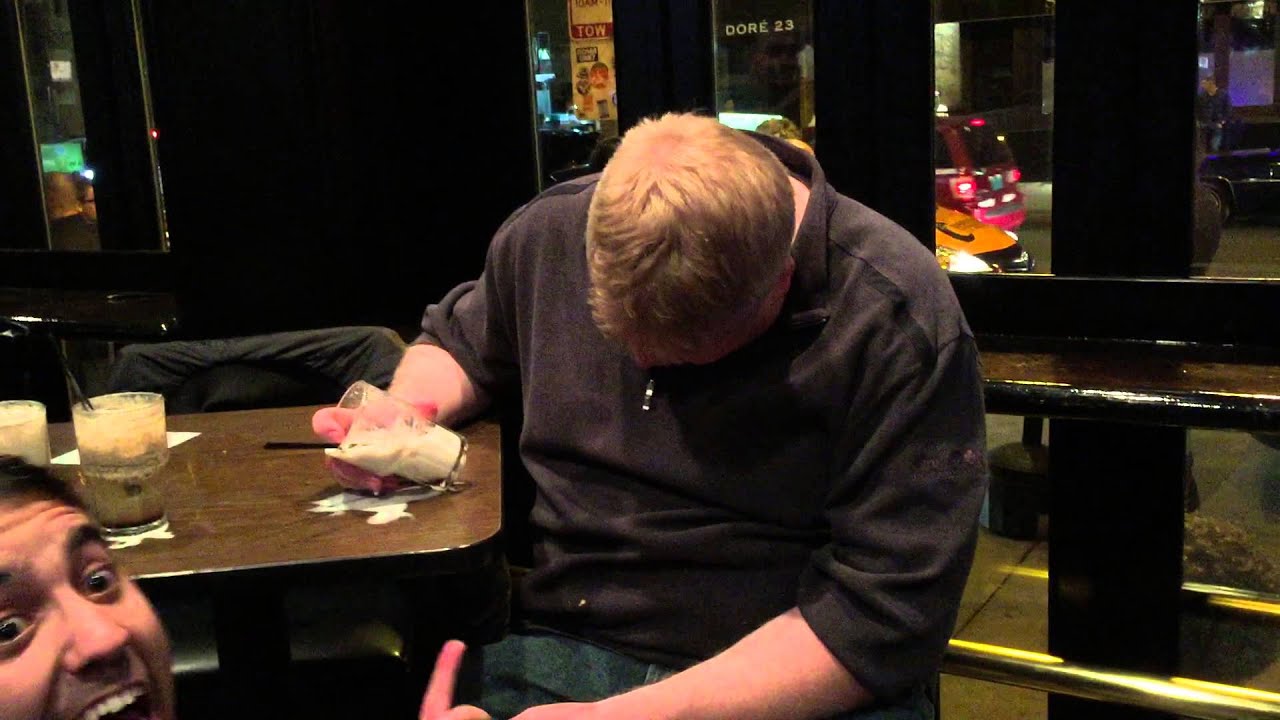 Asleep or Really Drunk either way is it going to spill? - YouTube
