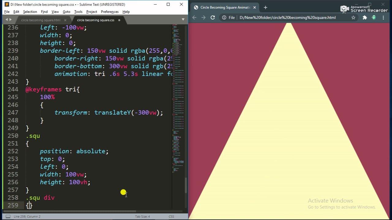 Circle Becoming Square Animation With Html And CSS - YouTube