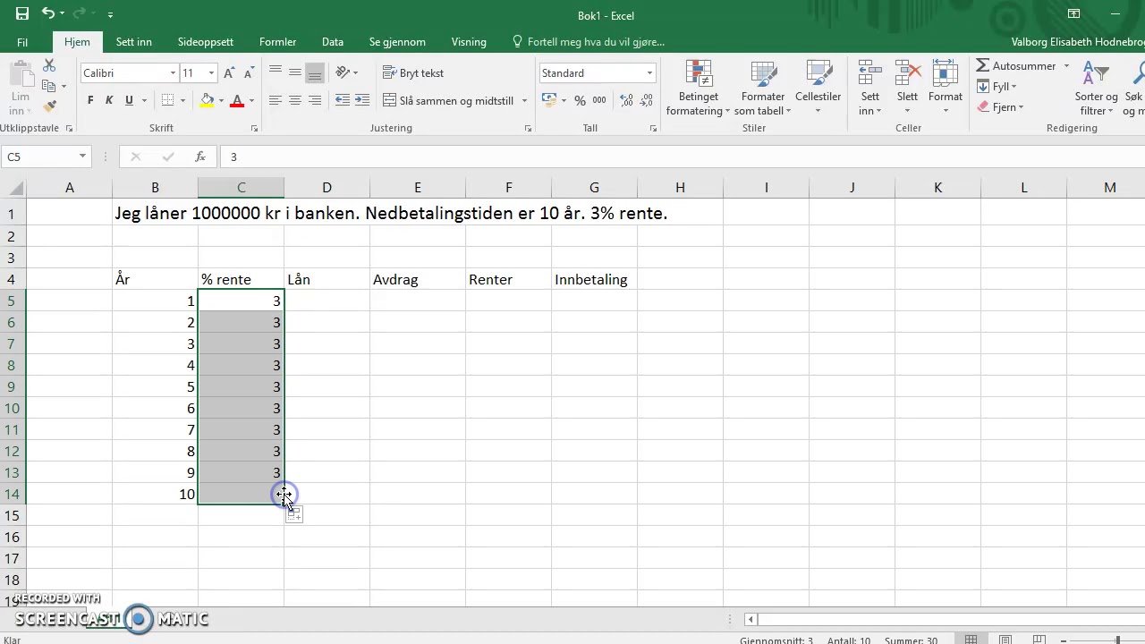 Nedbetalingsplan excel - YouTube