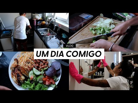 UM DIA COMIGO: Almoço completo e faxina/organizaçao no banheiro.