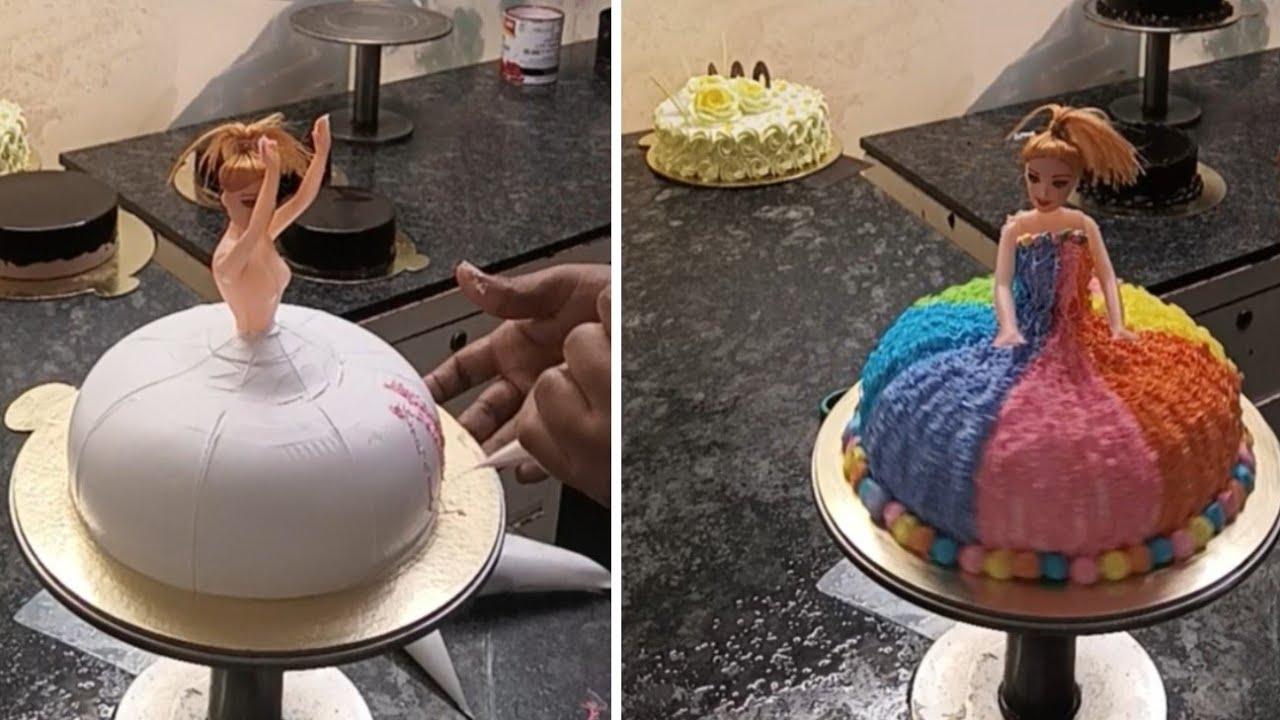yeh Rambo design Barbie doll cake ko dekh kar customer khush ho gaya ...