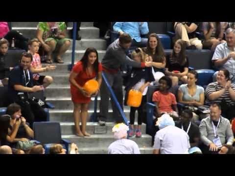 Aly Raisman Plays a Game with a Fan at 2013 P&G Championships